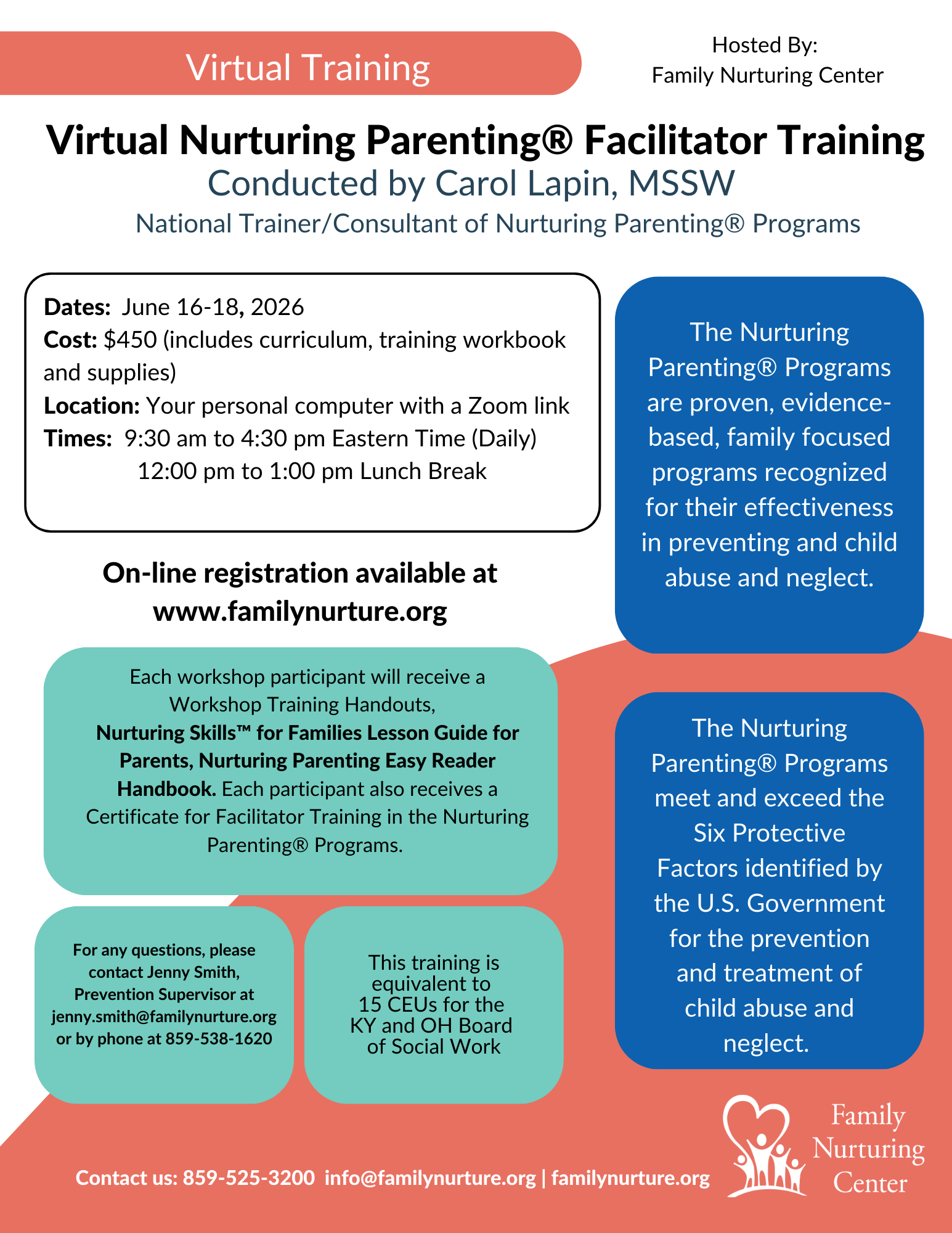 6 Virtual Nurturing Parenting Training Flyer June 16-18-26 | Family ...